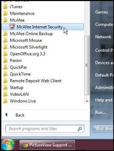 Adjusting Your McAfee Settings – PictureView®